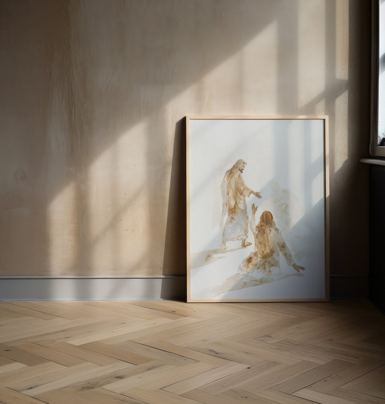 Hem of His Garment Print Bleeding Woman Art Touching the Hem Healing ...