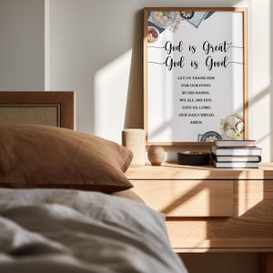 God is Great God is Good Prayer Christian Bible Prayer Mealtime Grace Dining Room Wall Art Work ...