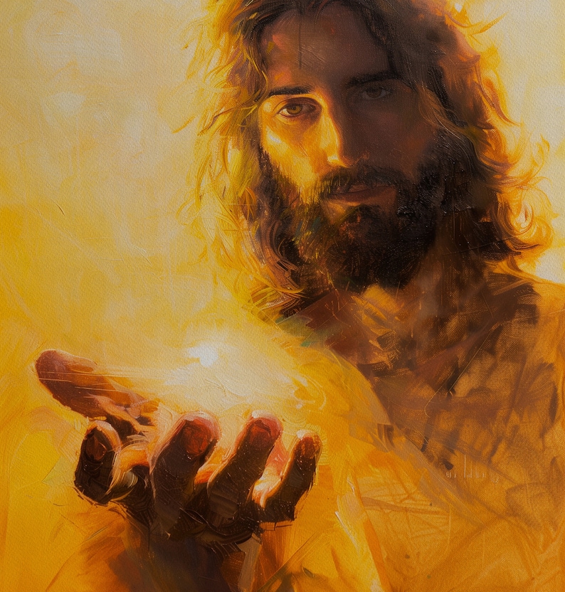 Jesus Christ Reaching Out His Hand of Jesus Painting Jesus Hand of God ...