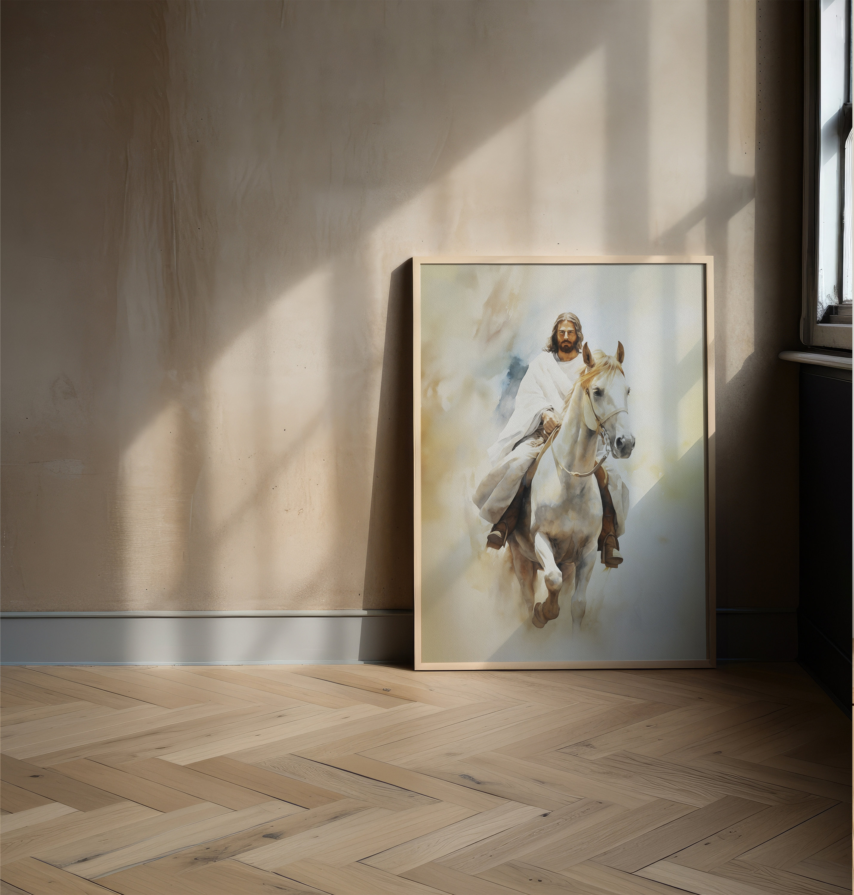 Jesus and White Horse Jesus on White Horse Christ Horseback Painting ...