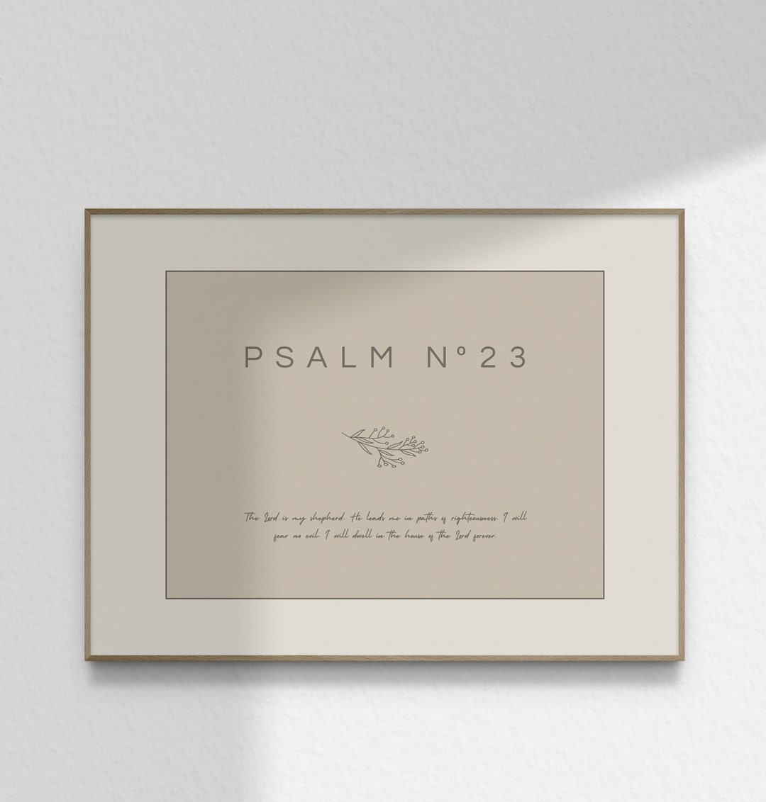 Psalm 23 Landscape Horizontal Format Mode Beige & Christian Bible Verse ...
