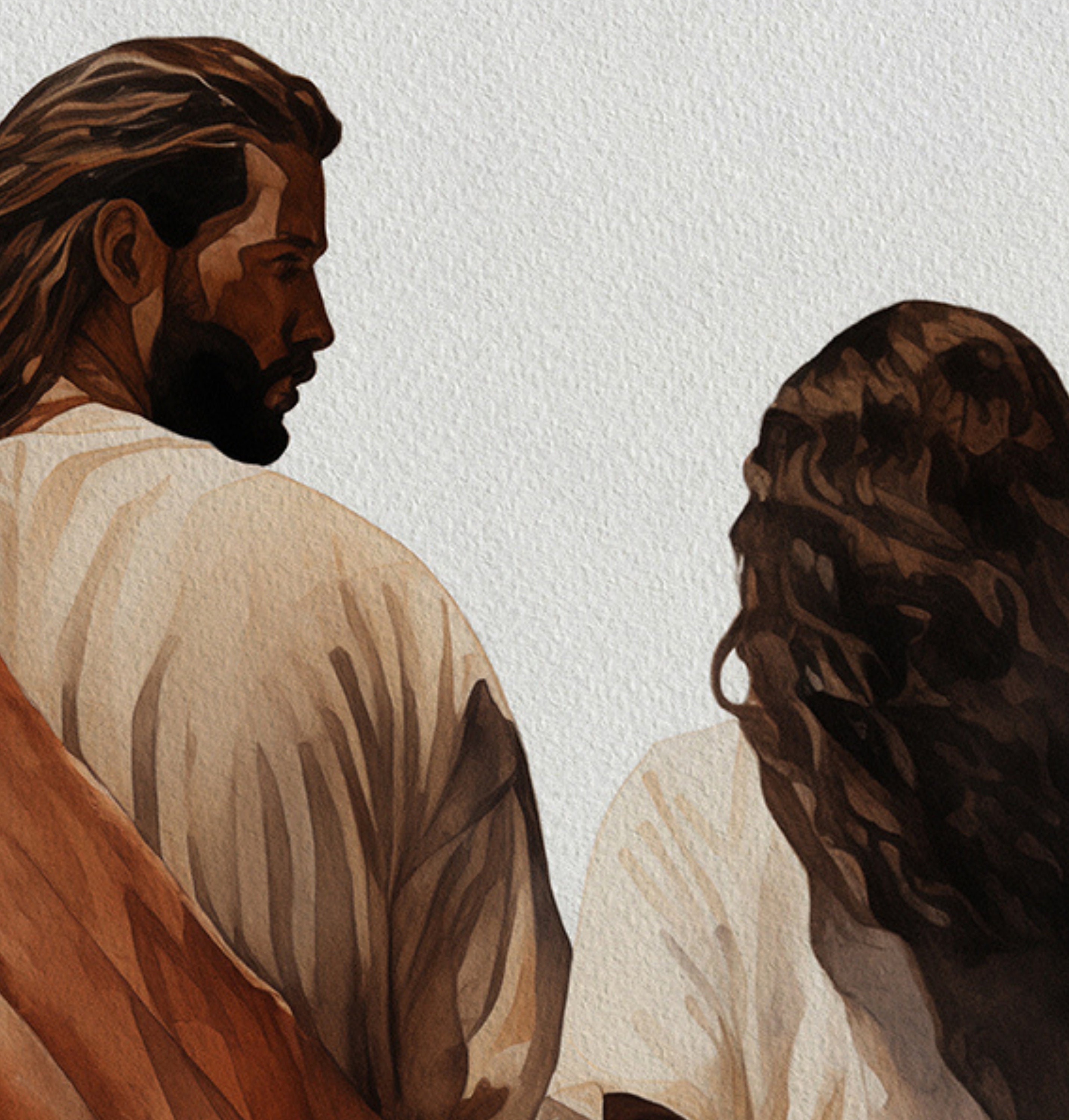 Black Christian Art Black Jesus With Woman Christ Walking With Girl ...