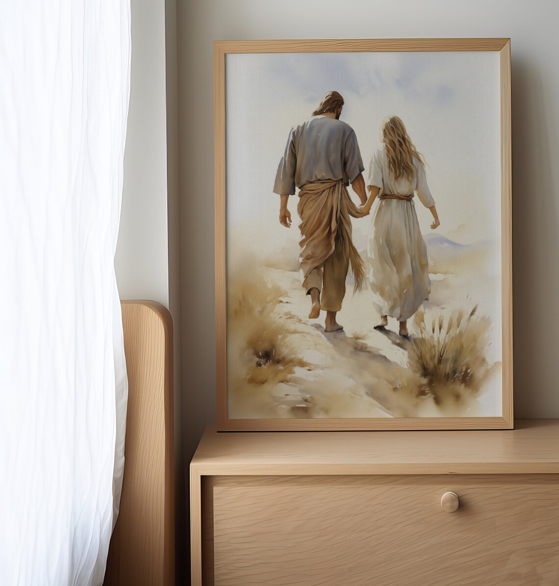 Jesus, Savior, Pilot Me, Jesus Christ Walking With Girl, Bible Art, Christian Art, Printable Art ...
