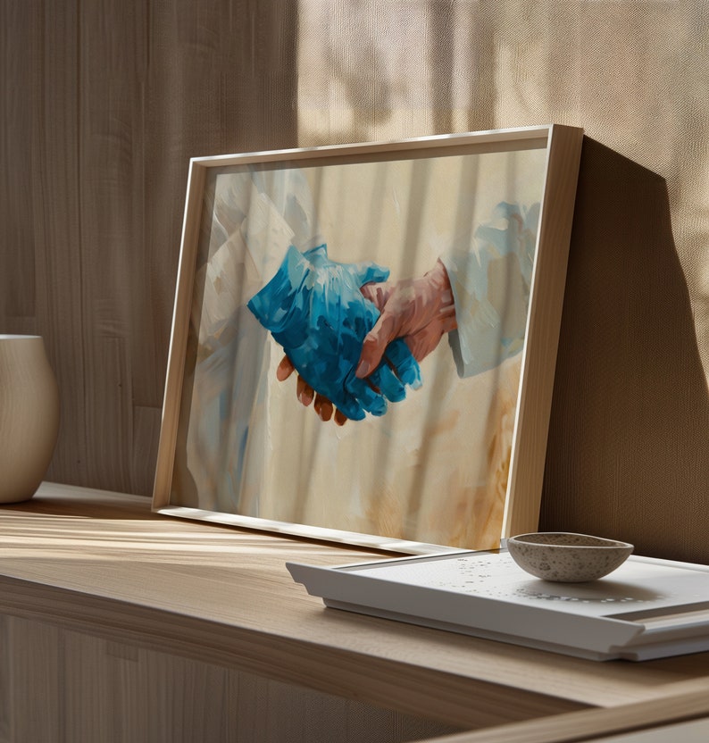 Jesus Holds Nurse's Hand, Christian Nurse Gift Christian Art, EMT ...