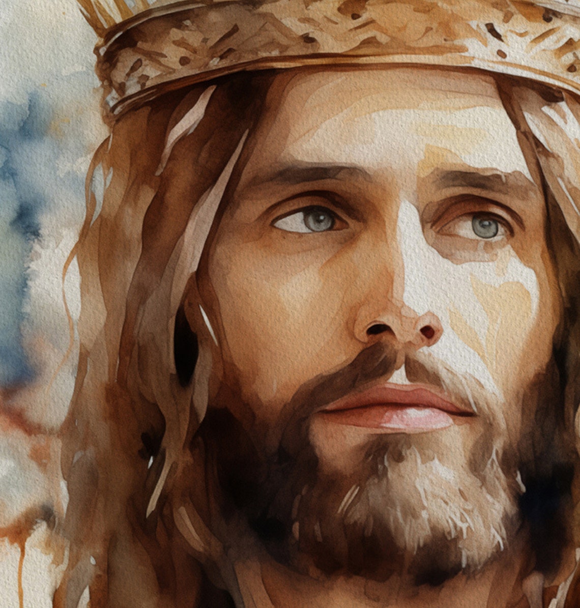 Jesus is King Jesus King of Kings Art Jesus With Crown Christian Gift ...