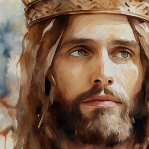 Jesus is King Jesus King of Kings Art Jesus With Crown Christian Gift ...