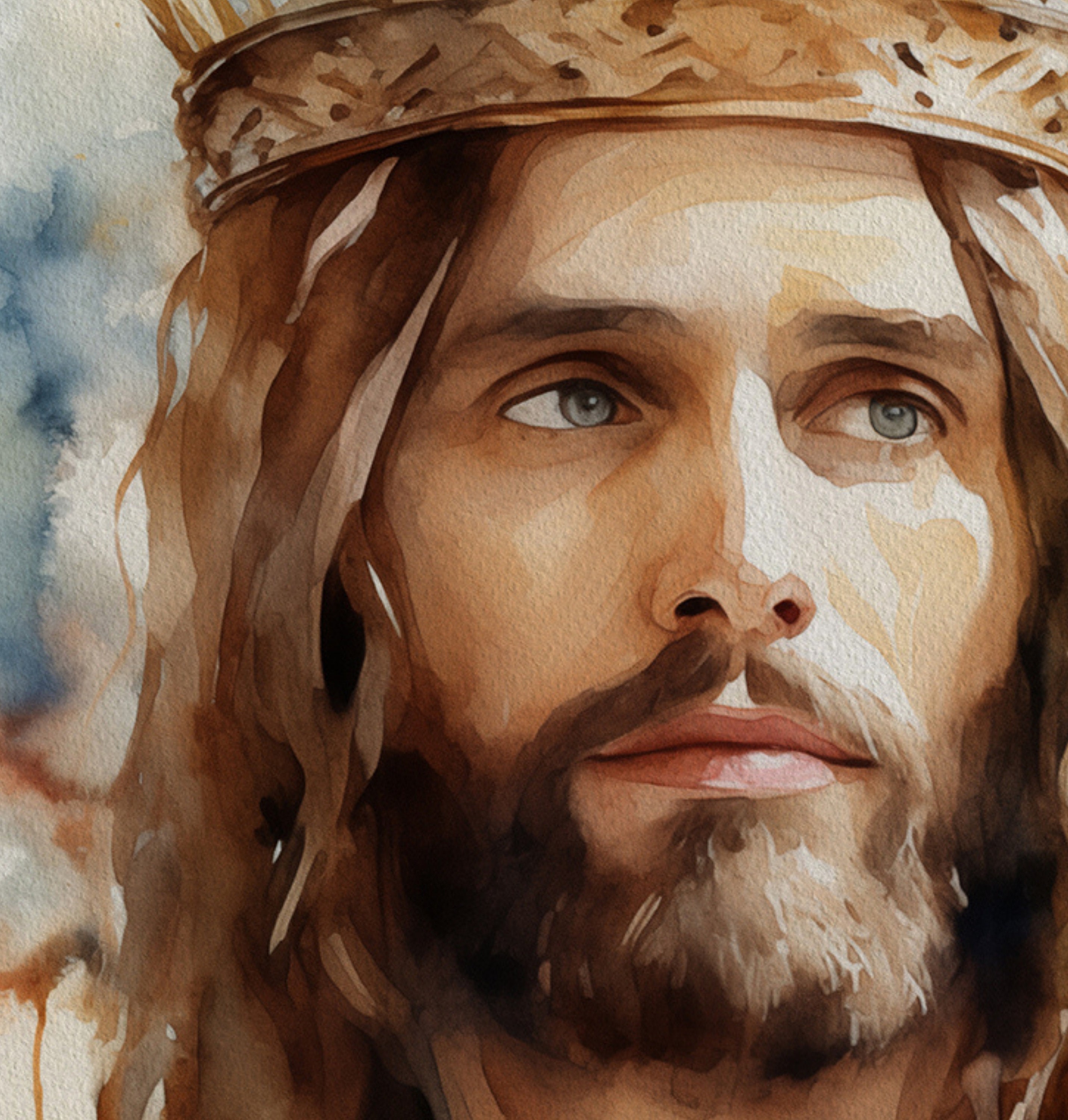 Jesus is King Jesus King of Kings Art Jesus With Crown Christian Gift ...