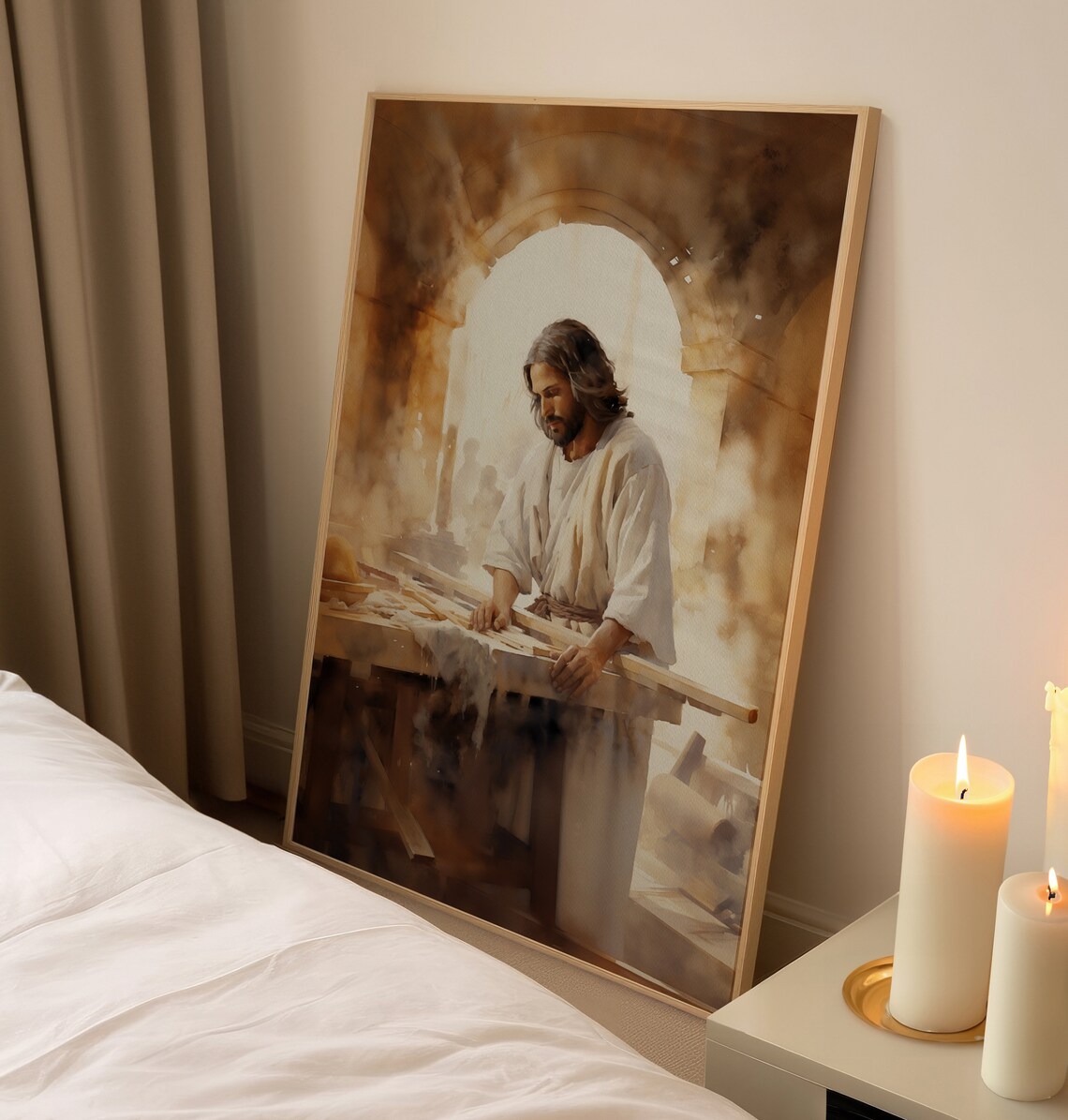 Jesus Was a Carpenter Christ the Carpenter Christian Art Gift Idea ...