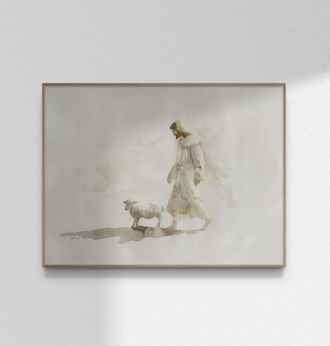 Jesus and the Lost Lamb, Jesus Leaves the 99 Christian Neutral Beige ...
