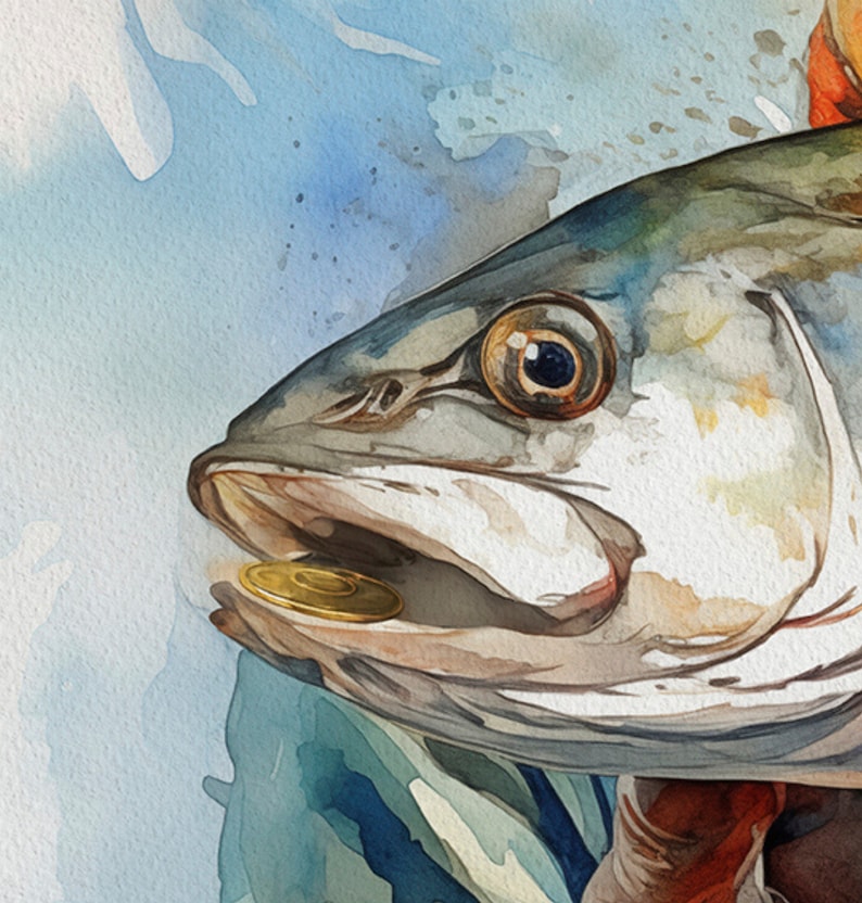 Coin in the Fish's Mouth Matthew 17:25, 26 Fish Coin Miracles of Jesus ...