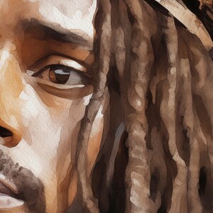 Black Jesus Christ With Dreads & Crown of Thorns, Christian Watercolor ...