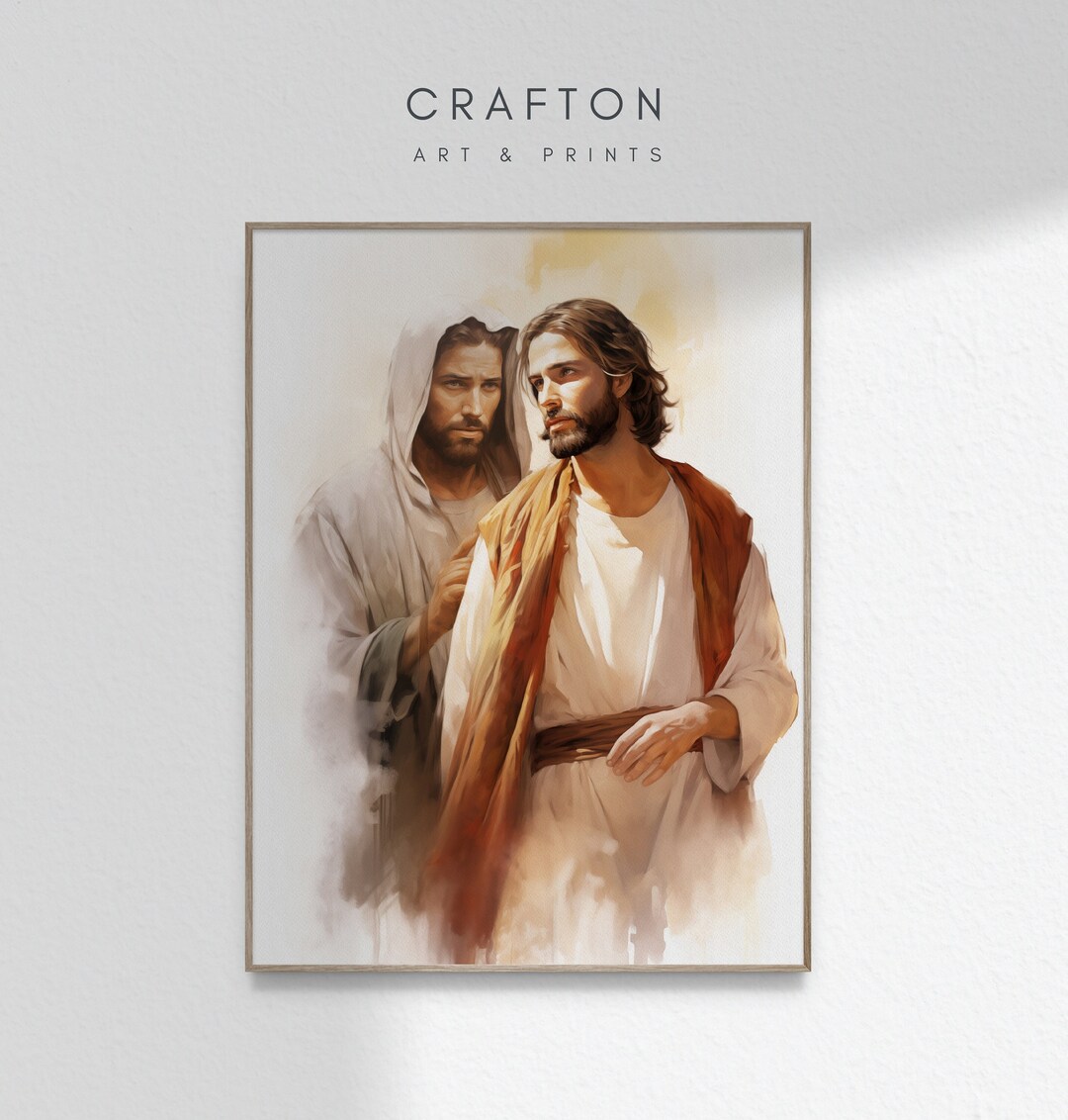 Jesus and Judas "conspiracy of Shadows" Christian Watercolor Painting ...