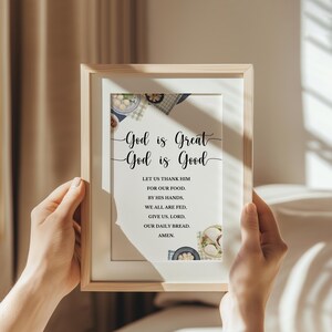 God is Great God is Good Prayer Christian Bible Prayer Mealtime Grace Dining Room Wall Art Work ...