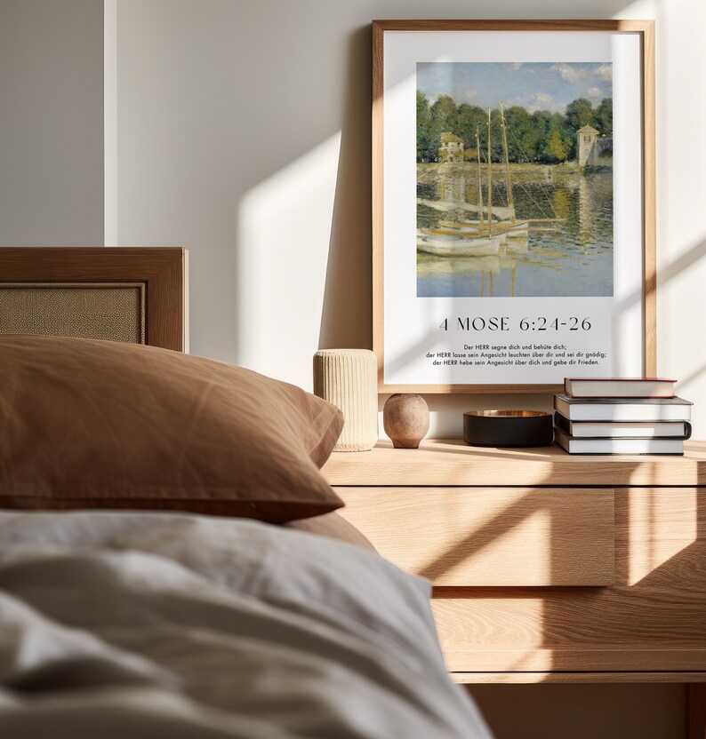 Deutsche Christliche Kunst 4 Mose 6 24 26 Bibelvers Schriftposter Bibelzitat Religiöse Wandkunst ...