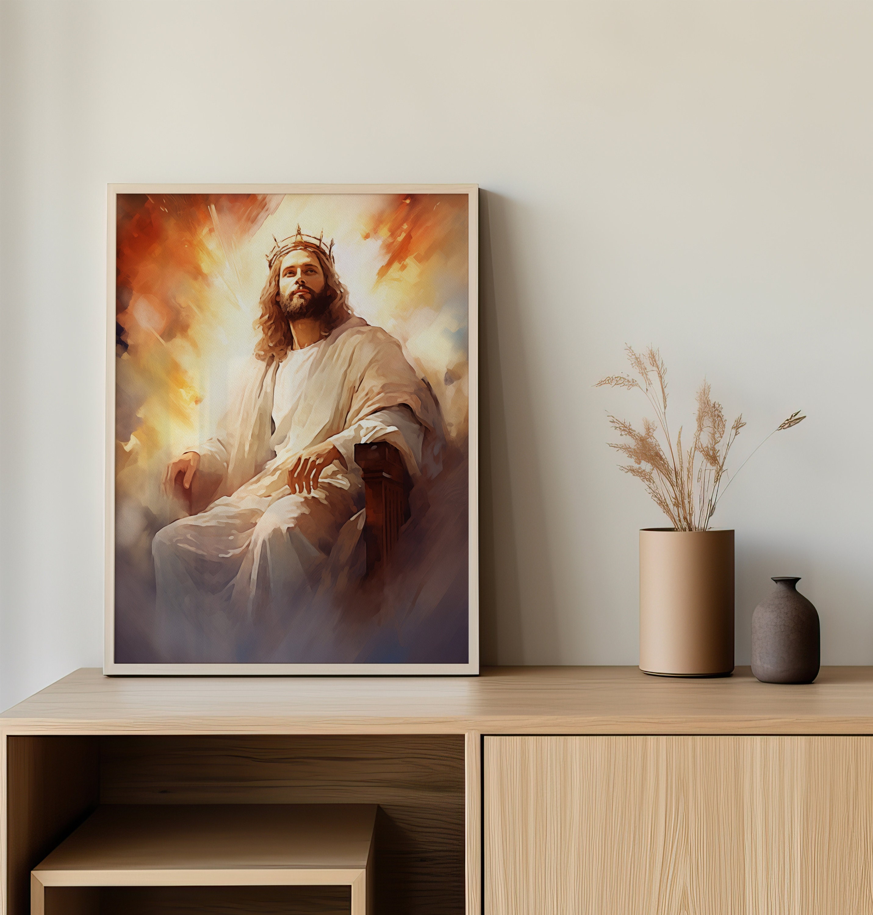 Jesus King of Kings, Jesus as King, Christian Gift Idea, Watercolor ...