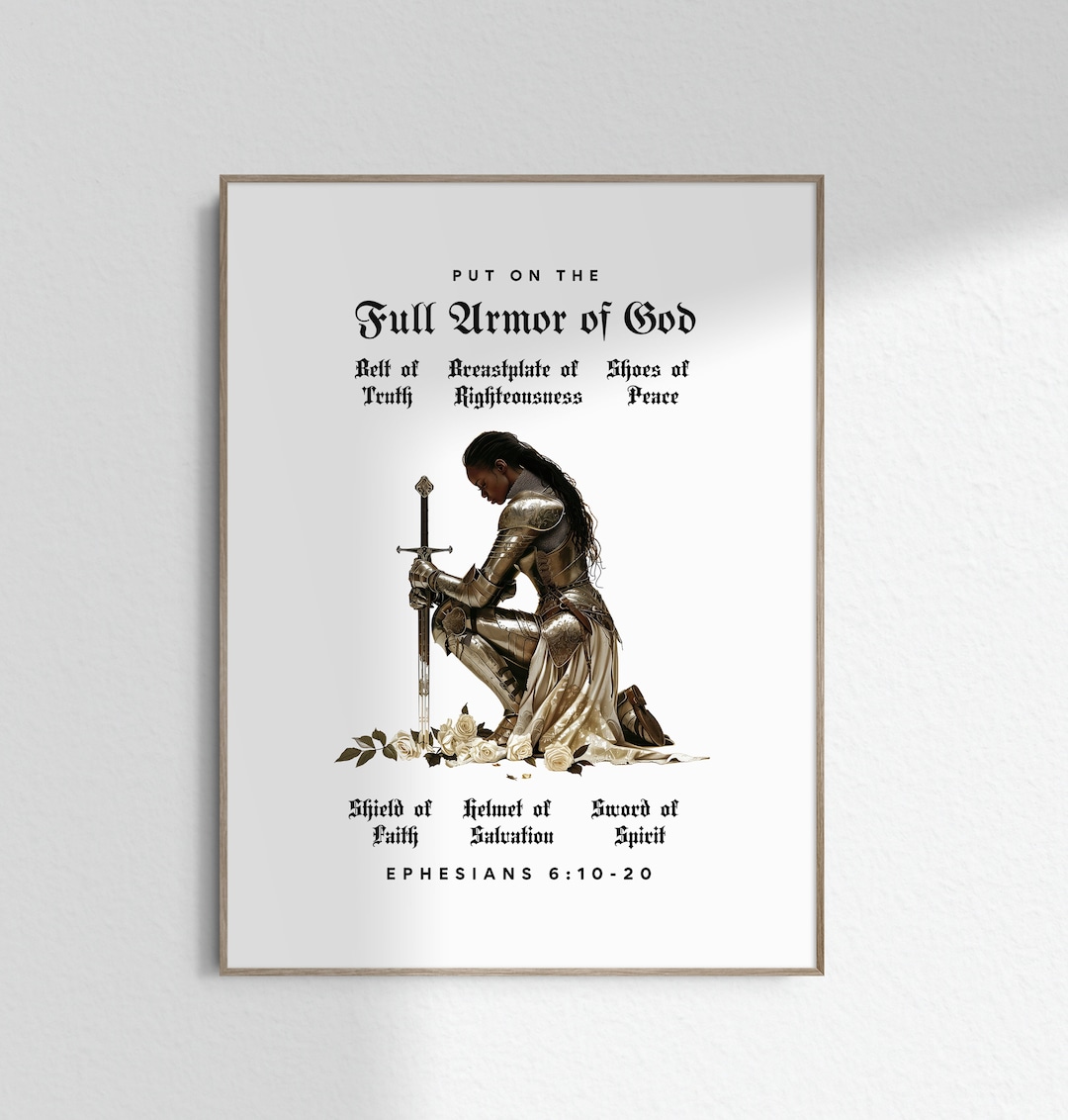 Put on the Full Armor of God Ephesians 6 10 Black Girls Nursery Wall ...