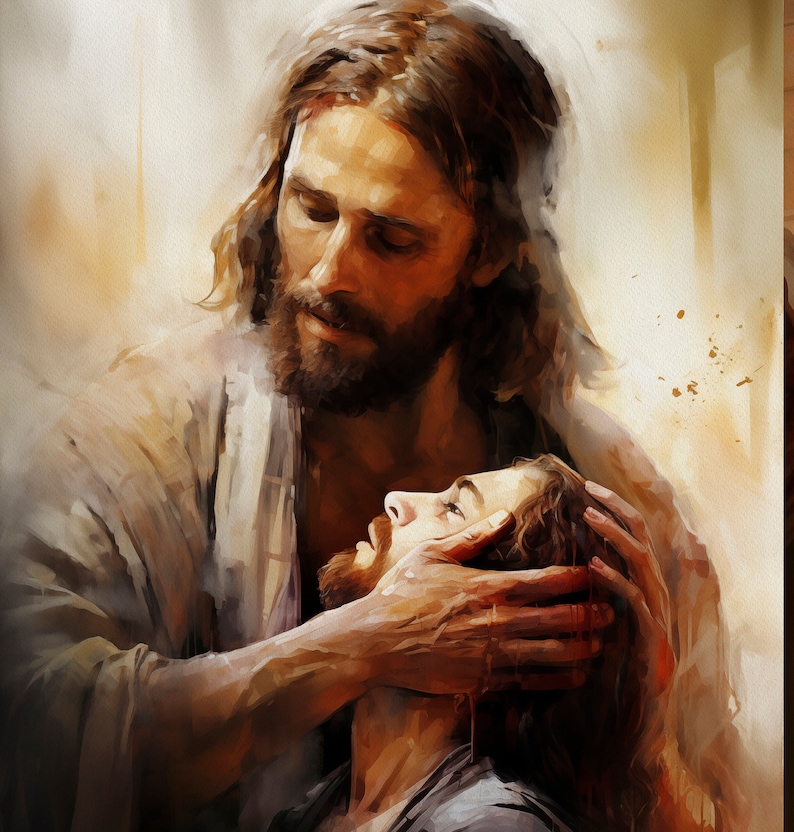 Jesus Heals a Deaf Man, Hope Sympathy Gift, Miracles of Jesus Art ...