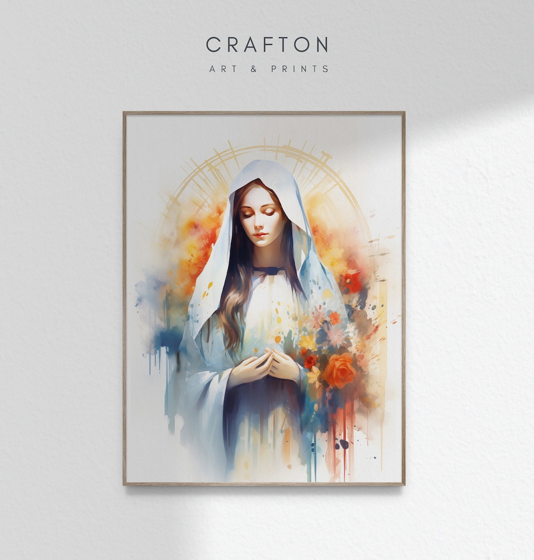 Our Lady of Sorrows Sorrowful Mother Christian Painting Bible Wall Art ...