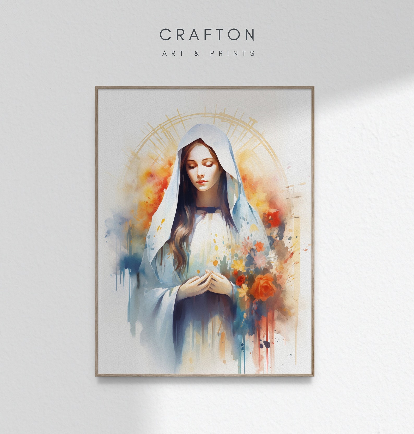 Our Lady of Sorrows Sorrowful Mother Christian Painting Bible Wall Art ...