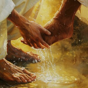 Jesus Washing Feet Art Christ Washes Feet Art, Feet of Jesus Christian ...