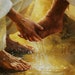 Jesus Washing Feet Art Christ Washes Feet Art, Feet of Jesus Christian ...