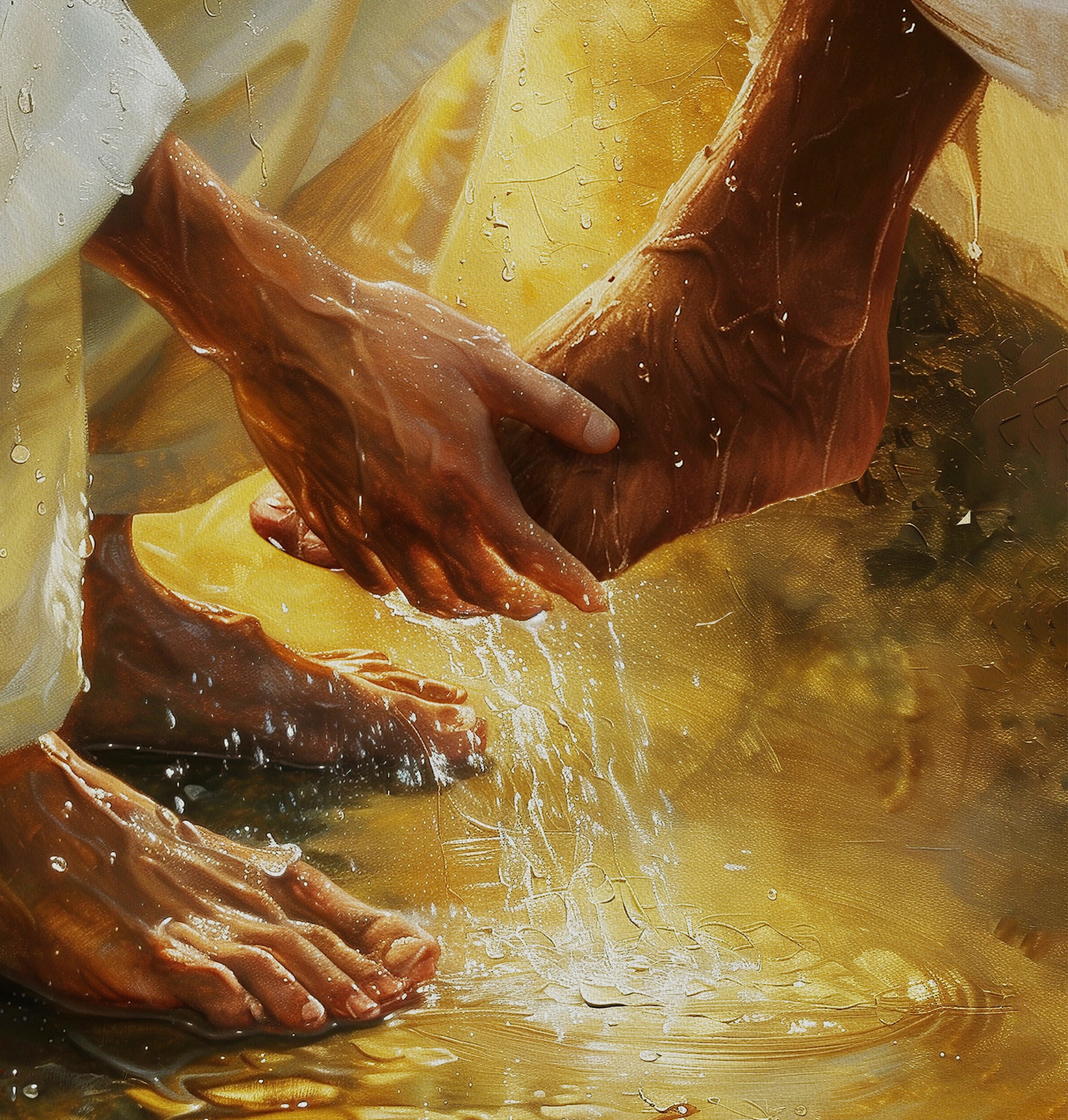 Jesus Washing Feet Art Christ Washes Feet Art, Feet of Jesus Christian ...