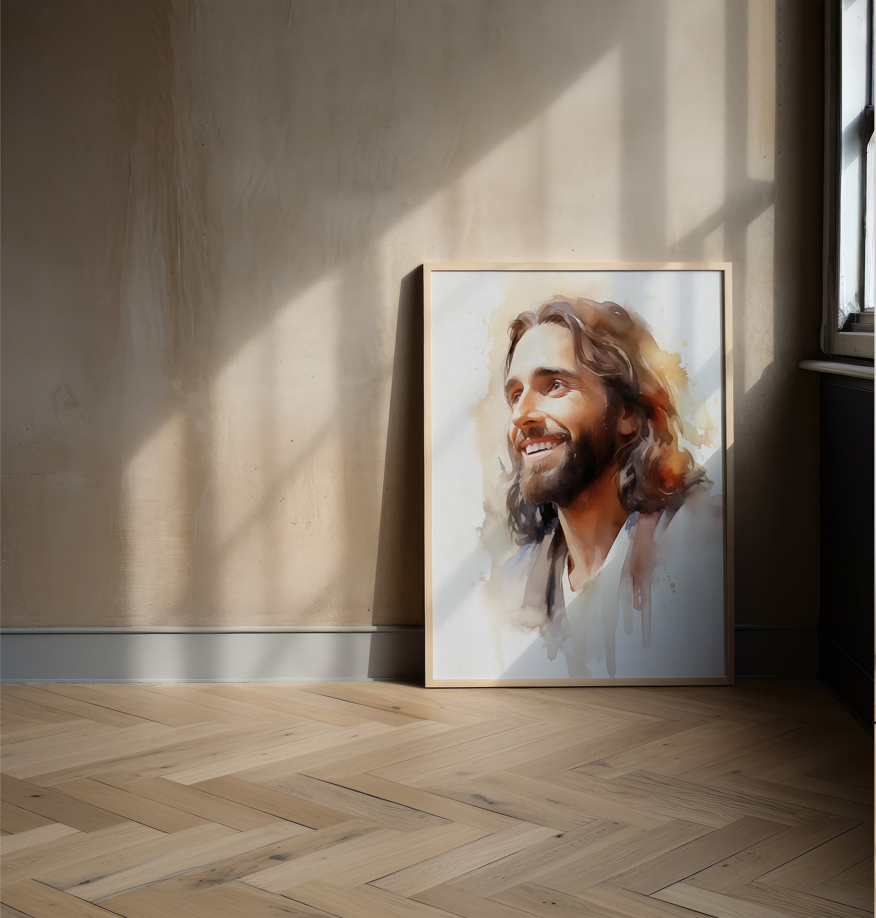 Christ Laughing, Smiling Jesus Portrait, Christian Gift Idea ...