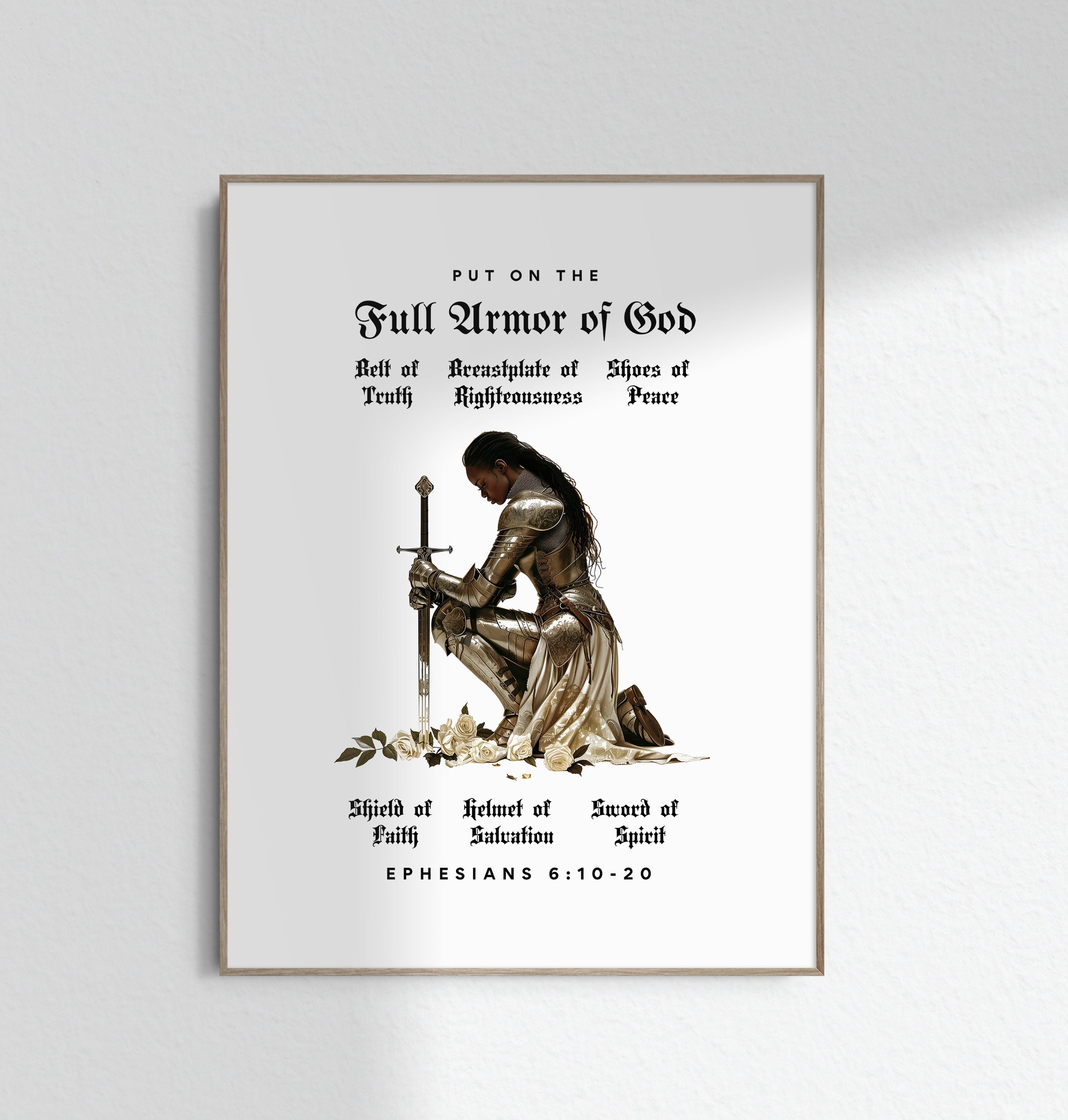 Put on the Full Armor of God Ephesians 6 10 Black Girls Nursery Wall ...