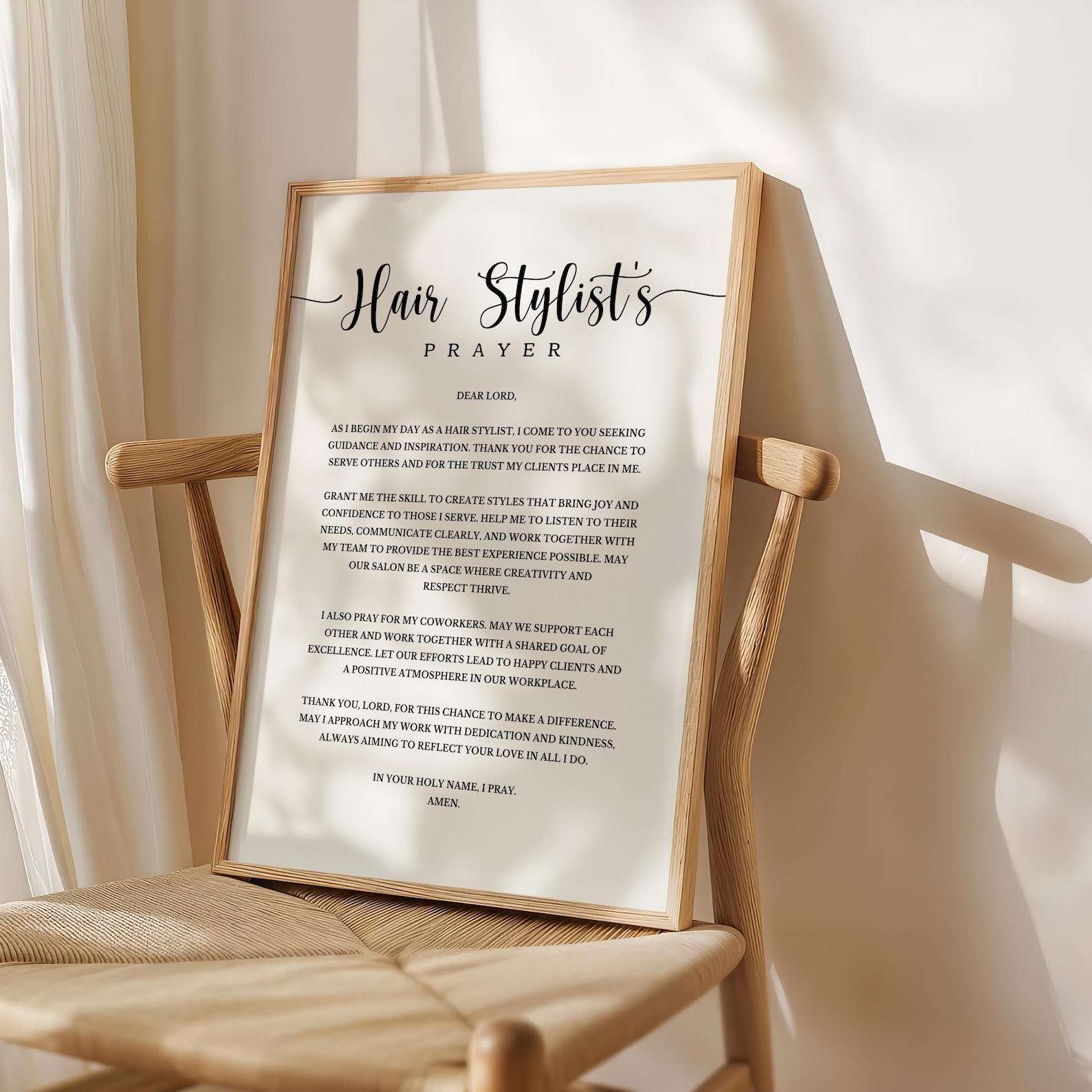Hair Stylist's Prayer Gift for Salon Artist Christian Prayer Salon ...