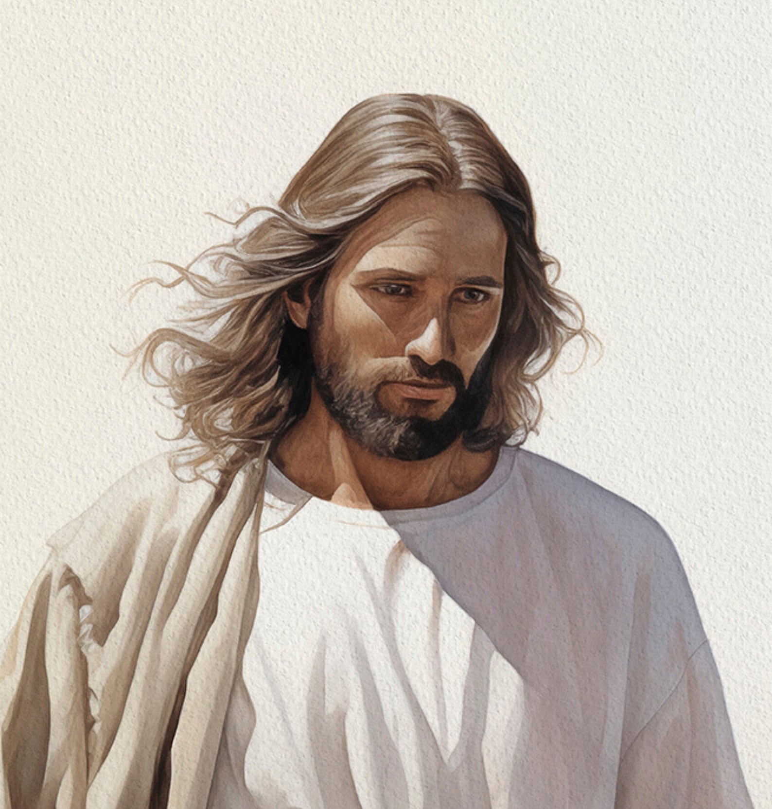 LDS Art, Jesus Christ Walking on Water, Miracle Watercolor Painting ...