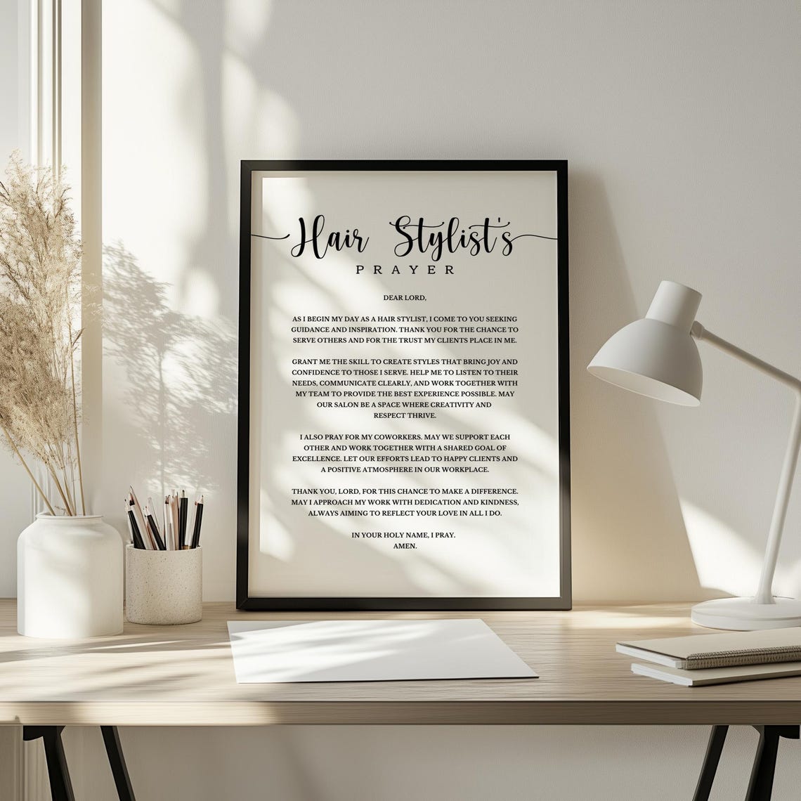 Hair Stylist's Prayer Gift for Salon Artist Christian Prayer Salon ...
