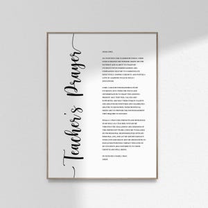Teacher's Prayer Gift Christian School Prayer, Tutor Prayer Professor ...