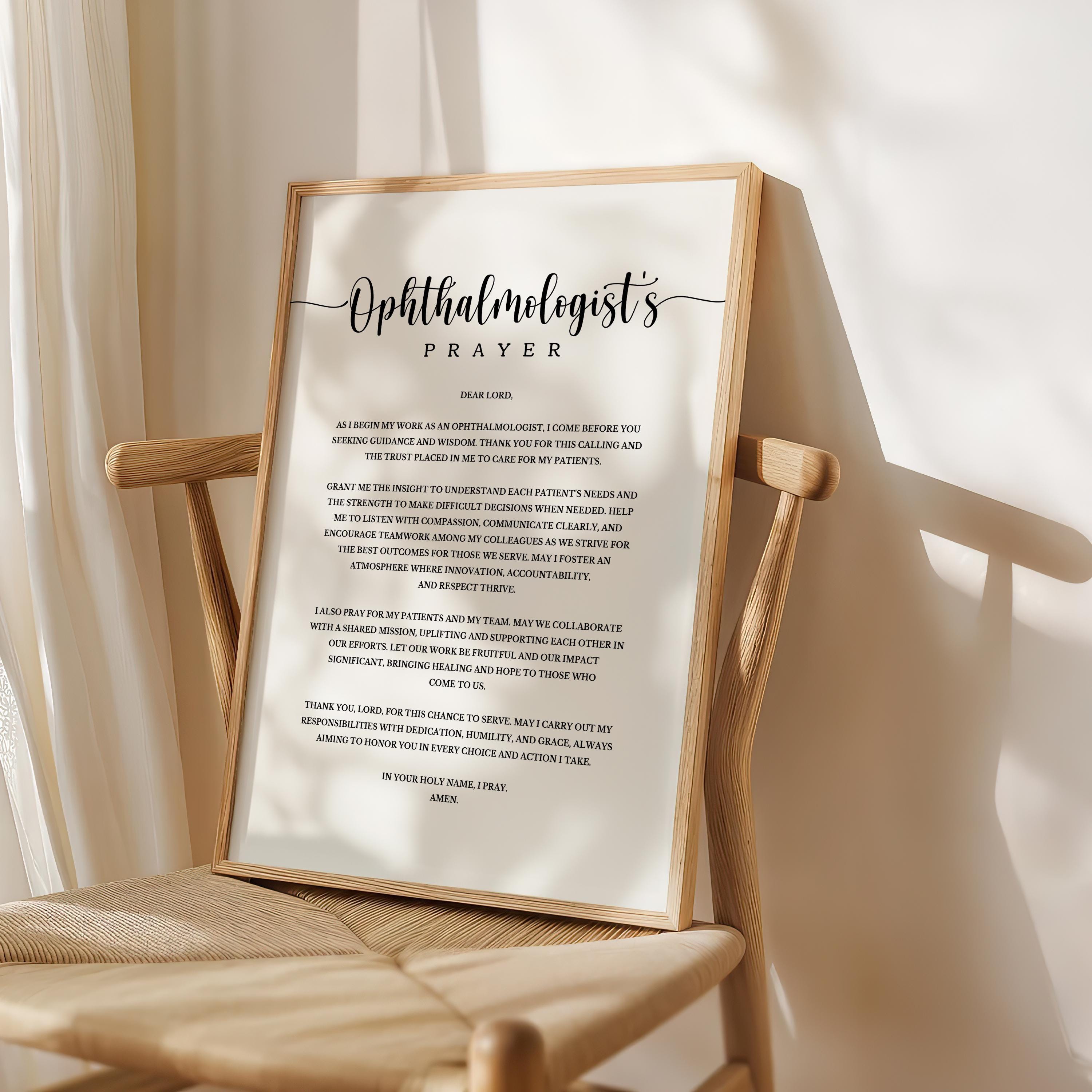 Ophthalmologist Prayer Gift for Eye Doctor Christian Prayer ...