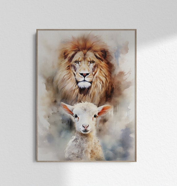 Lion And Lamb Painting