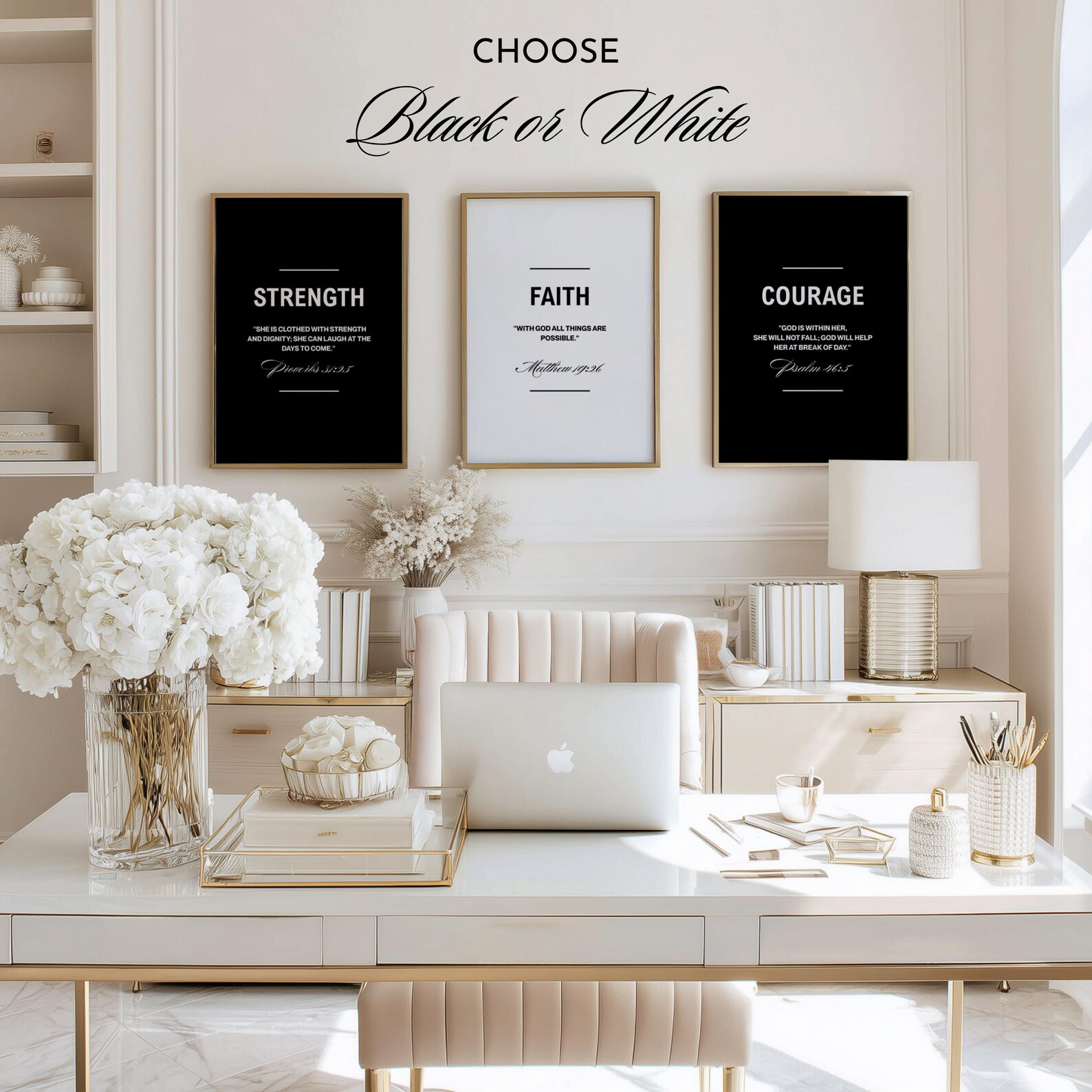 PRINTED Christian Wall Art Set of 3, 6, 9 Motivational Prints for ...
