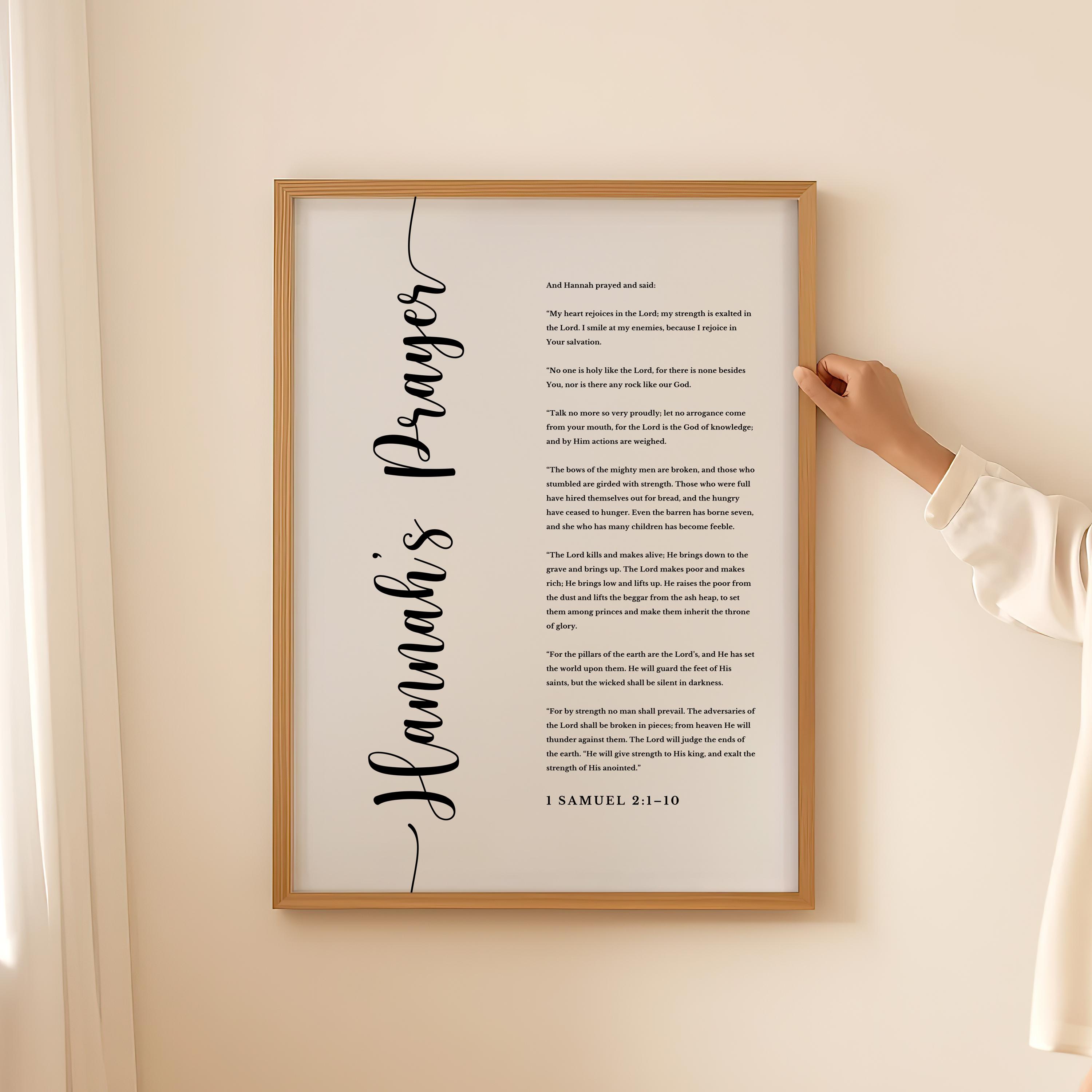 Hannah's Prayer Gift Christian Prayer Home Decor Prayer 1 Samuel 2:1 ...