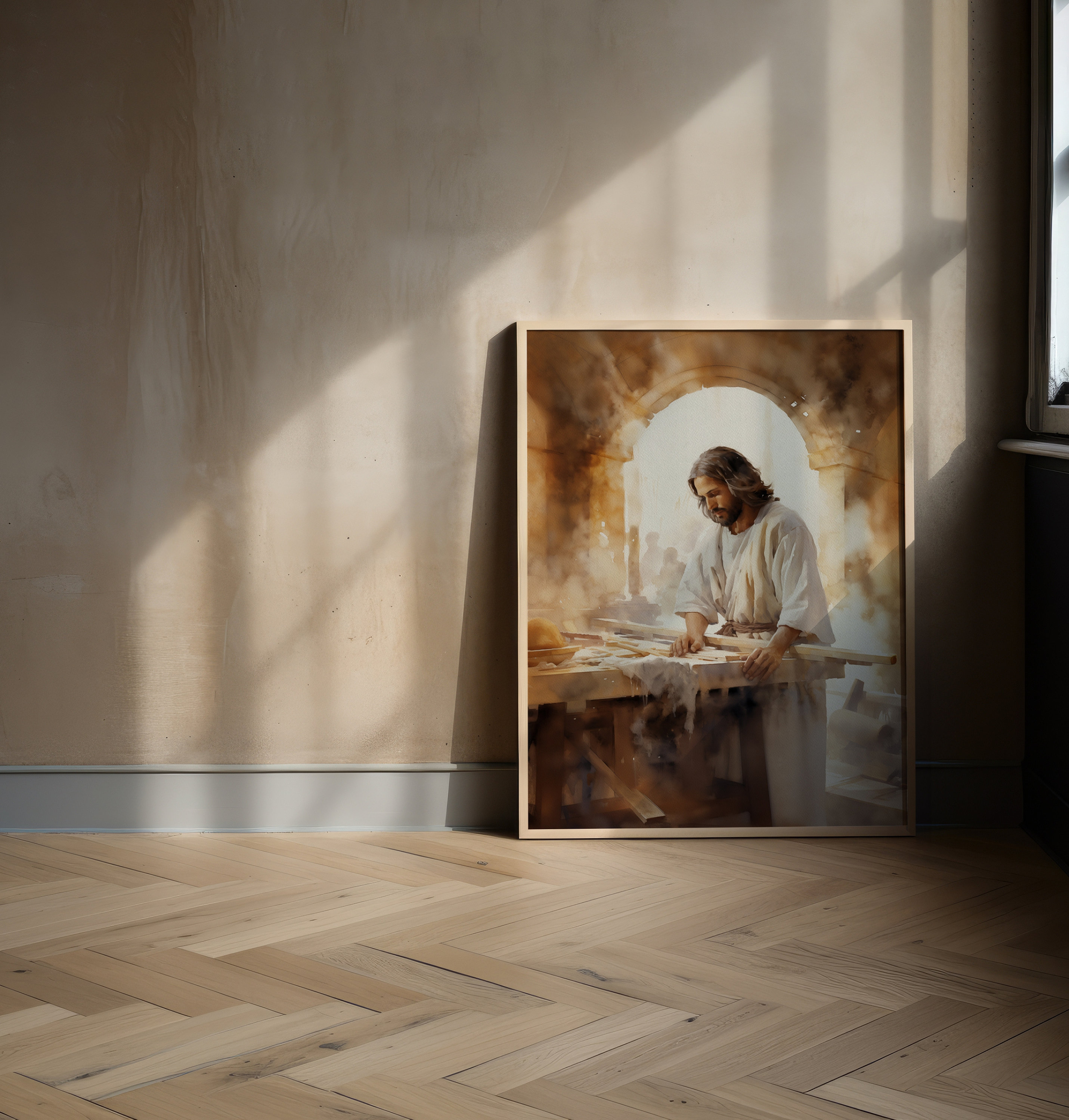 Jesus Was a Carpenter Christ the Carpenter Christian Art Gift Idea ...