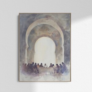 Last Supper Art Jesus Christ Modern Easter Art Christian Art Dining ...