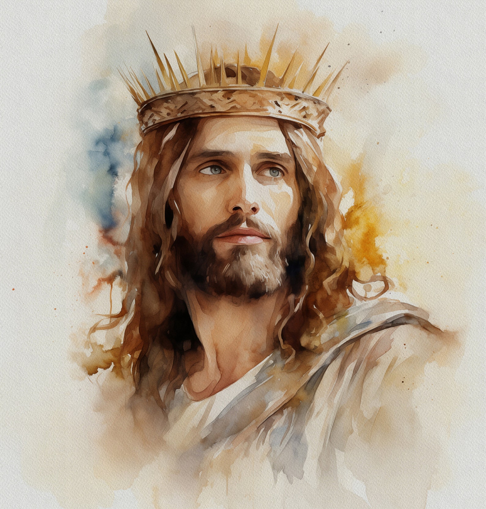 Jesus is King Jesus King of Kings Art Jesus With Crown Christian Gift ...