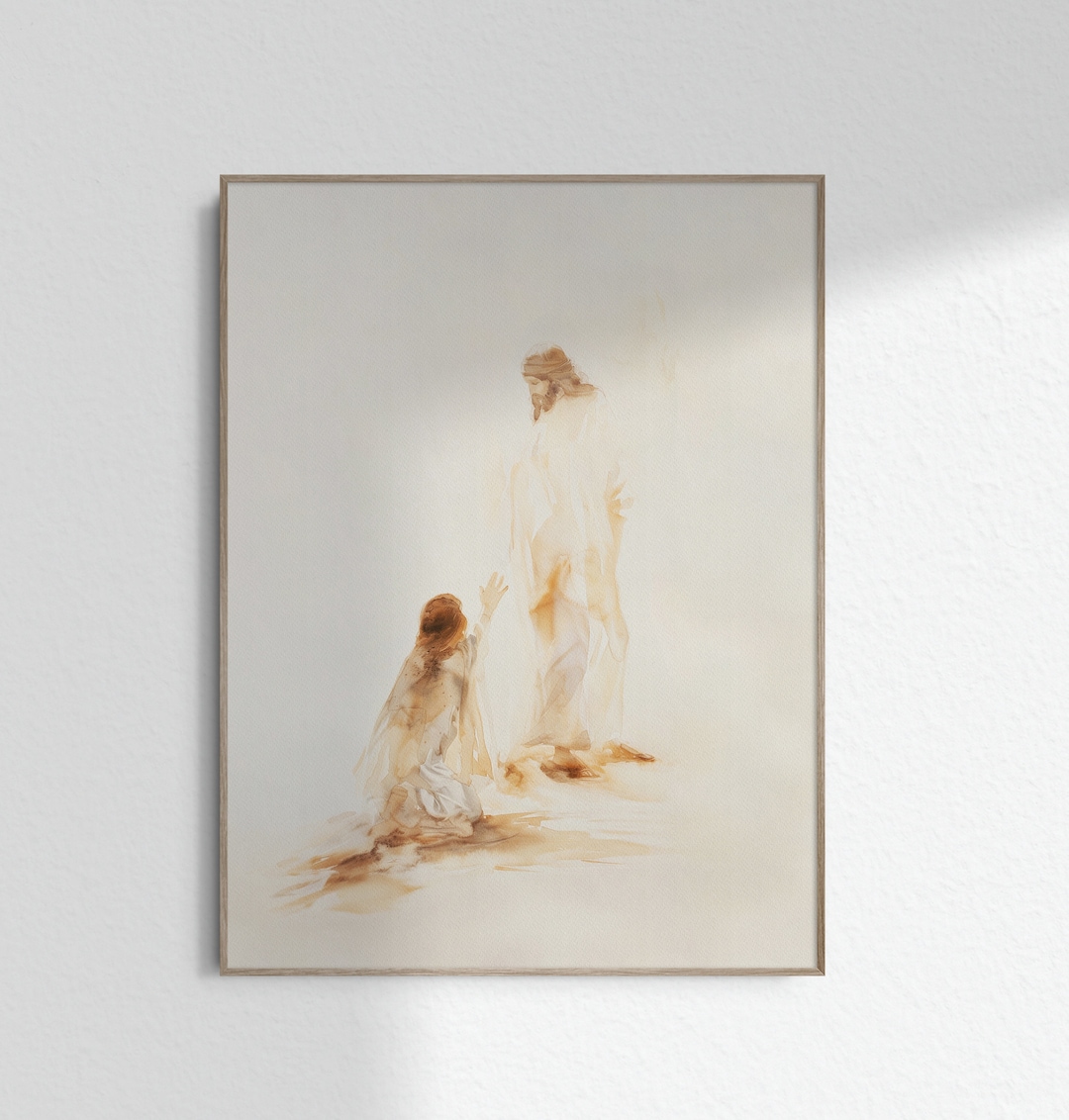 Bleeding Woman Art Print Touching the Hem Healing Art Modern Abstract ...