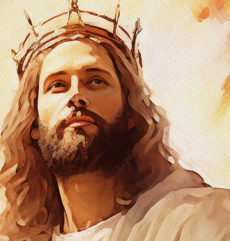 Jesus King of Kings, Jesus as King, Christian Gift Idea, Watercolor ...