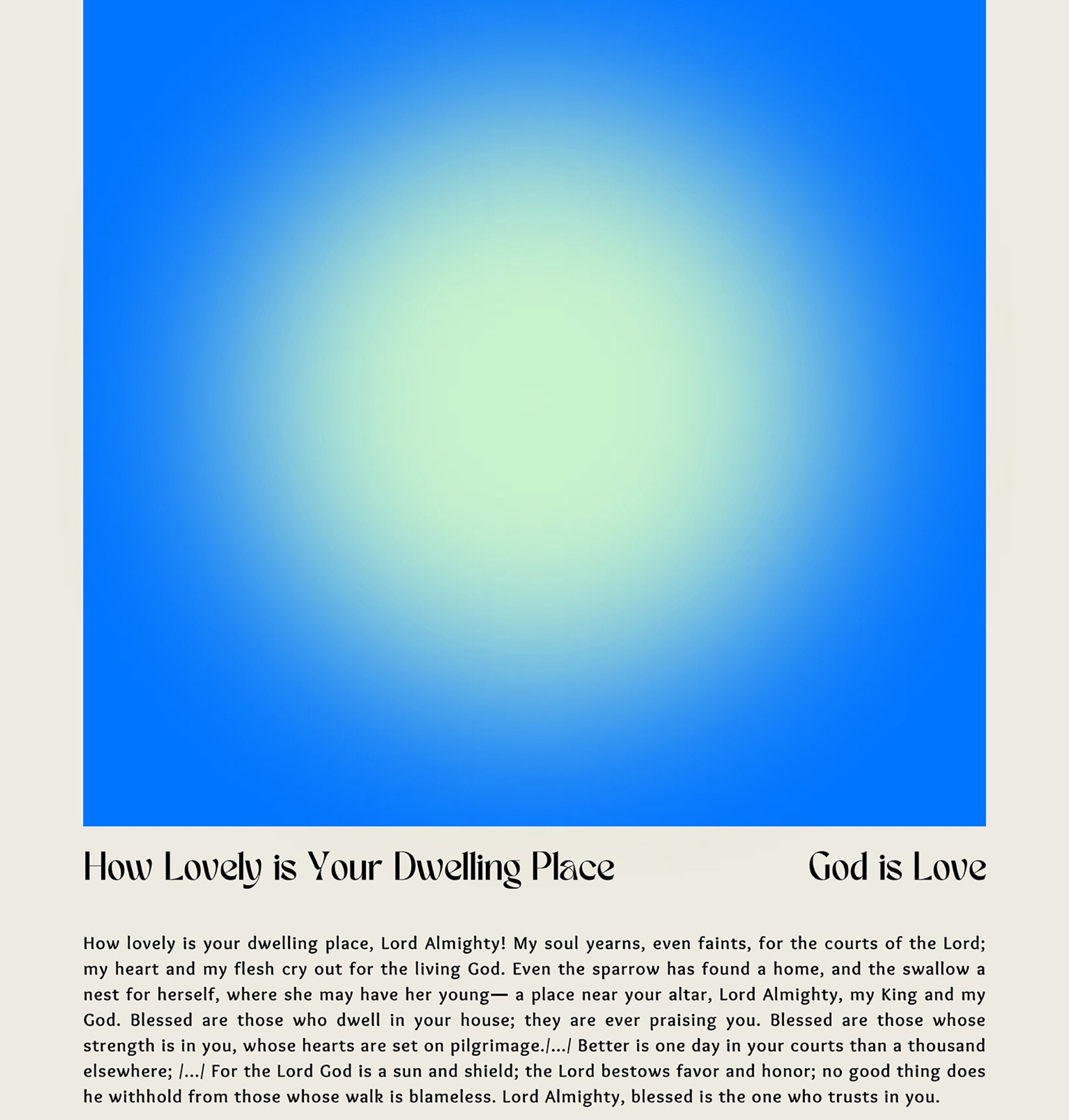 Psalm 84, Modern Blue Yellow Gradient Abstract Spiritual Circle ...