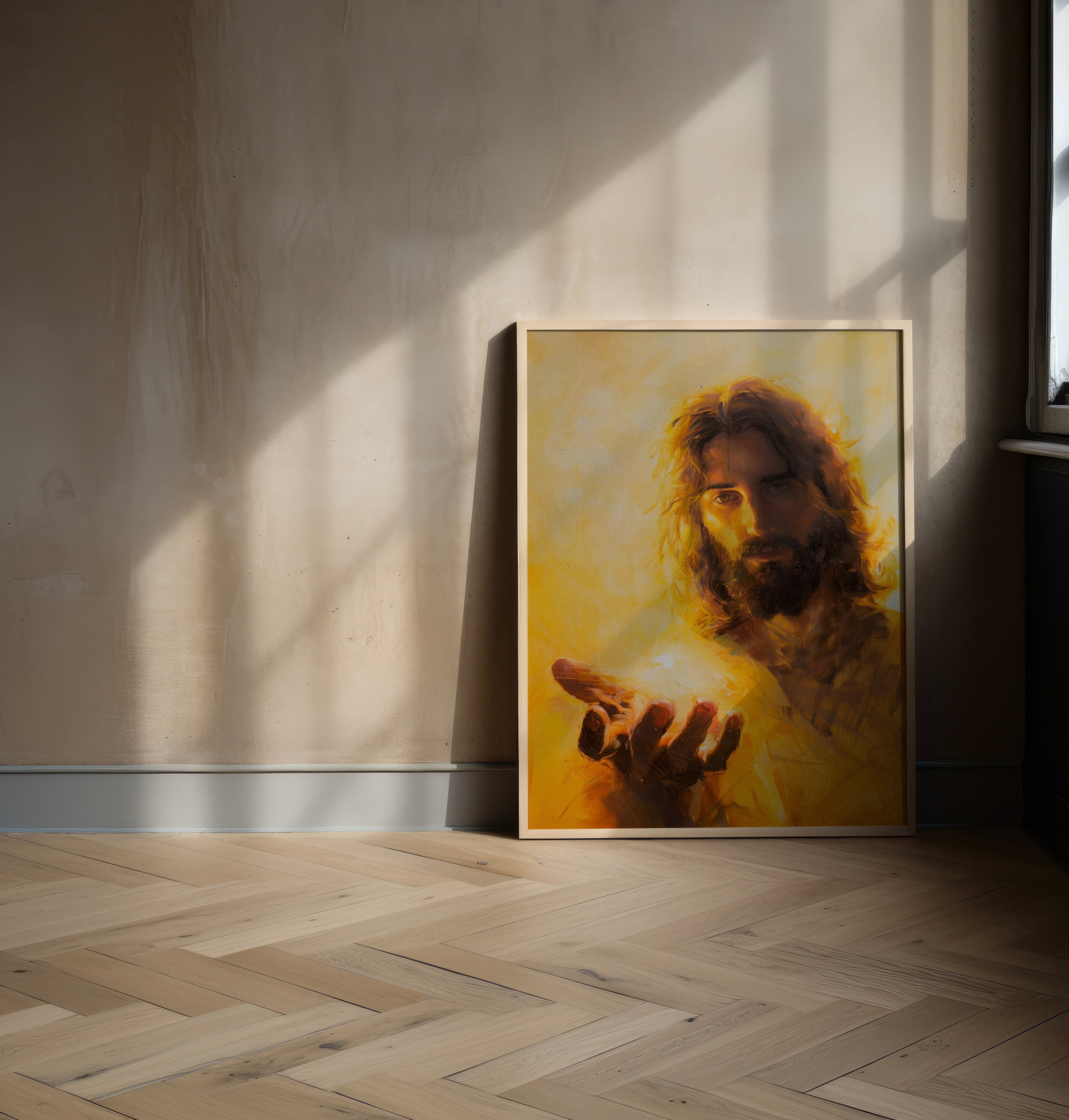 Jesus Christ Reaching Out His Hand of Jesus Painting Jesus Hand of God ...
