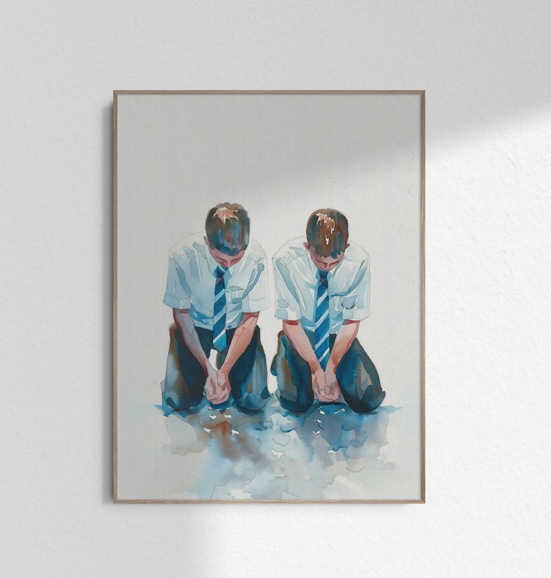 LDS Missionaries Art LDS Art Missionary Praying Latter Day Saints Art ...