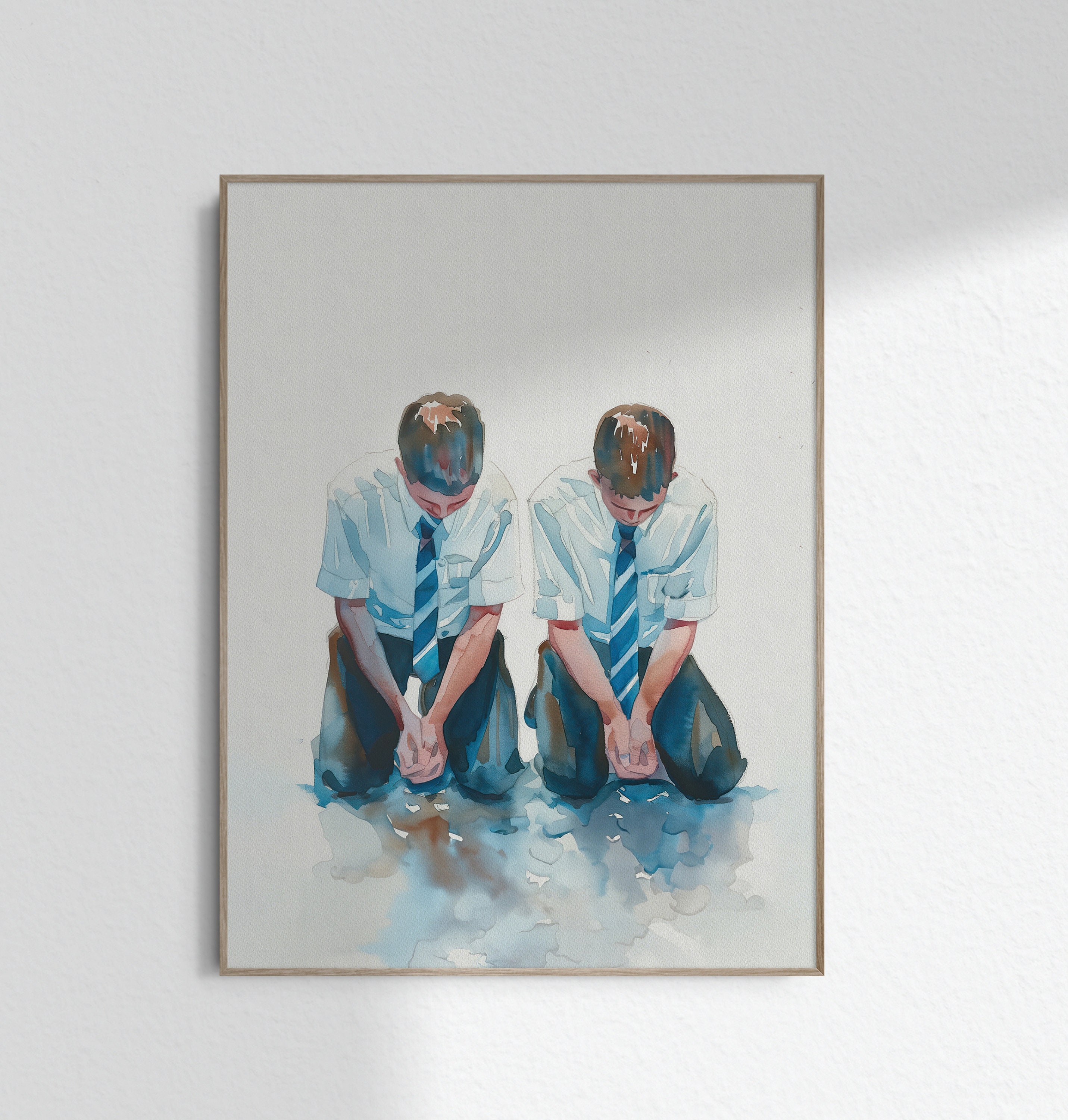 LDS Missionaries Art LDS Art Missionary Praying Latter Day Saints Art ...