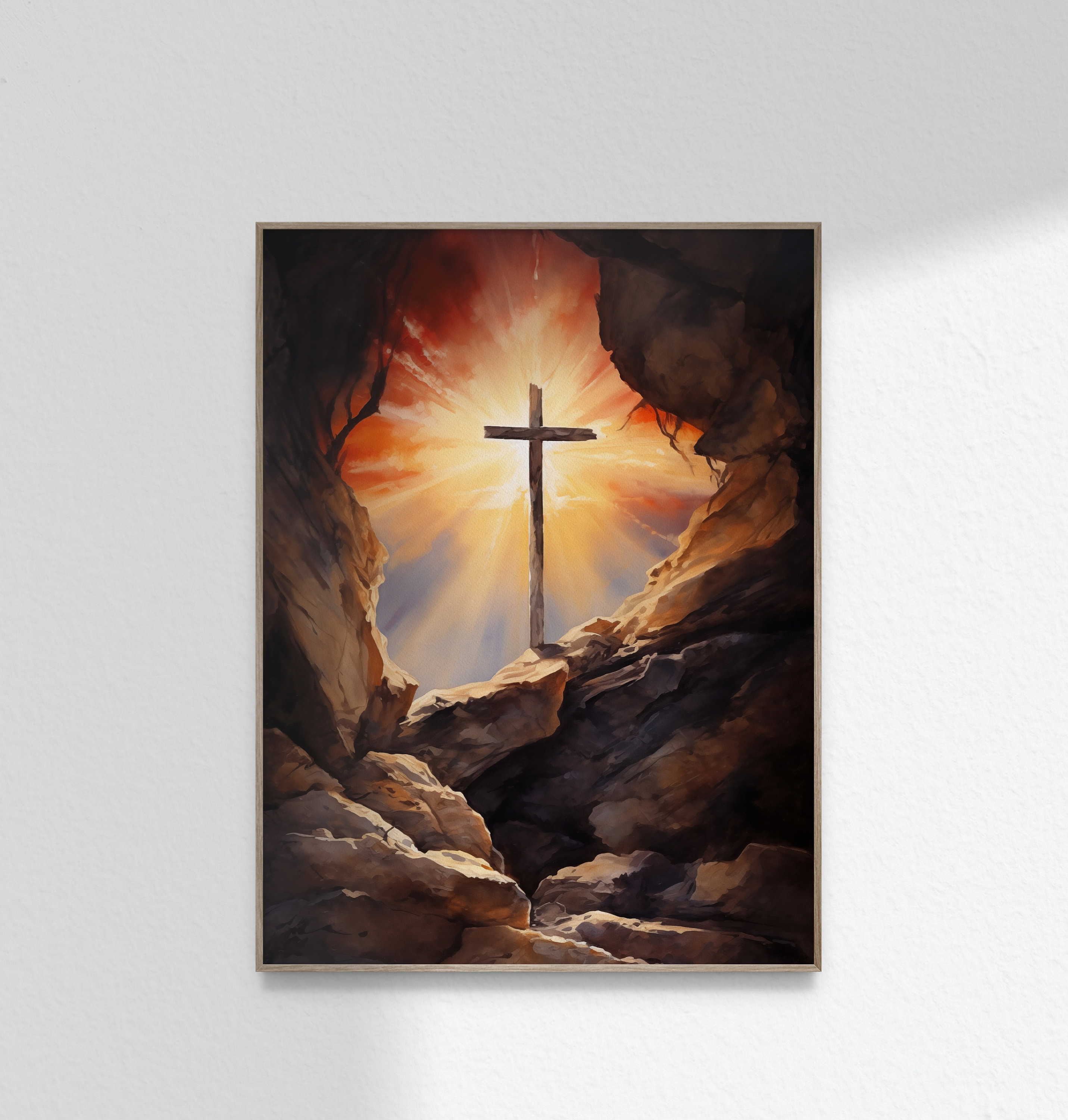 Resurrection of Jesus Art Risen Christ Art Easter Rebirth Empty Tomb ...