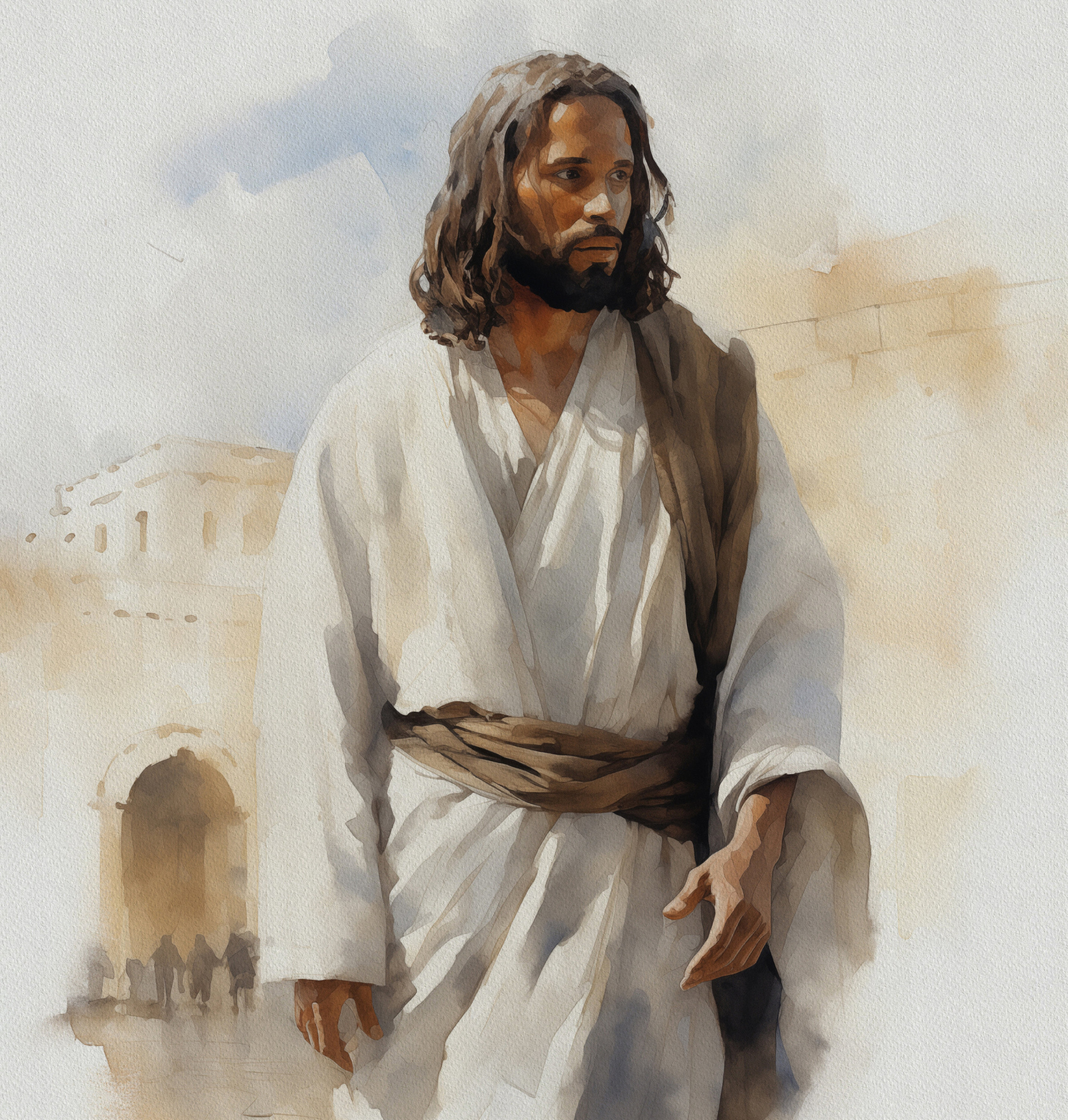 Black Jesus Walking in Old Jerusalem Black Christ Painting Black ...
