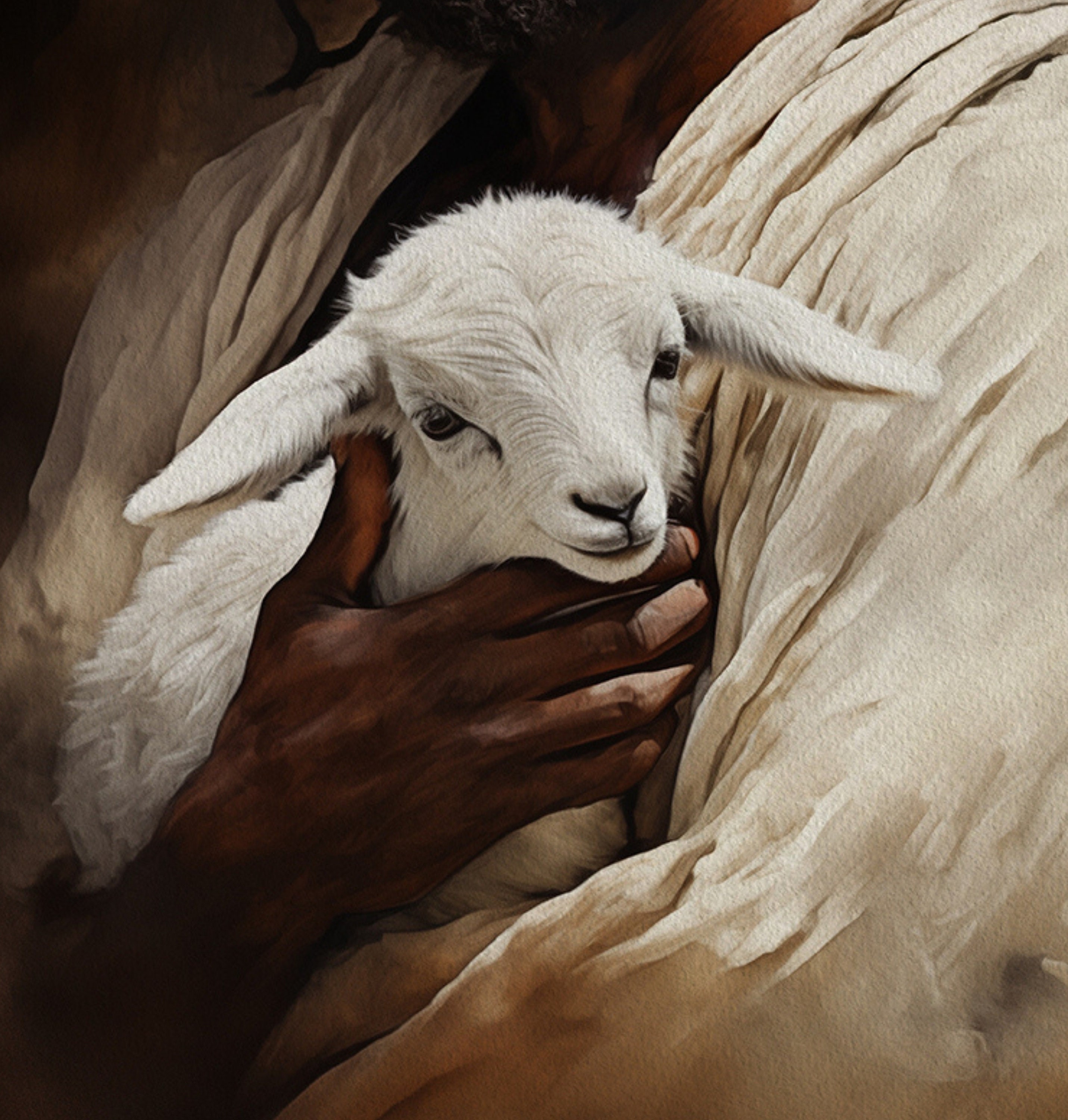 Black Jesus as the Good Shepherd Black Christ With Lamb Art Jesus ...