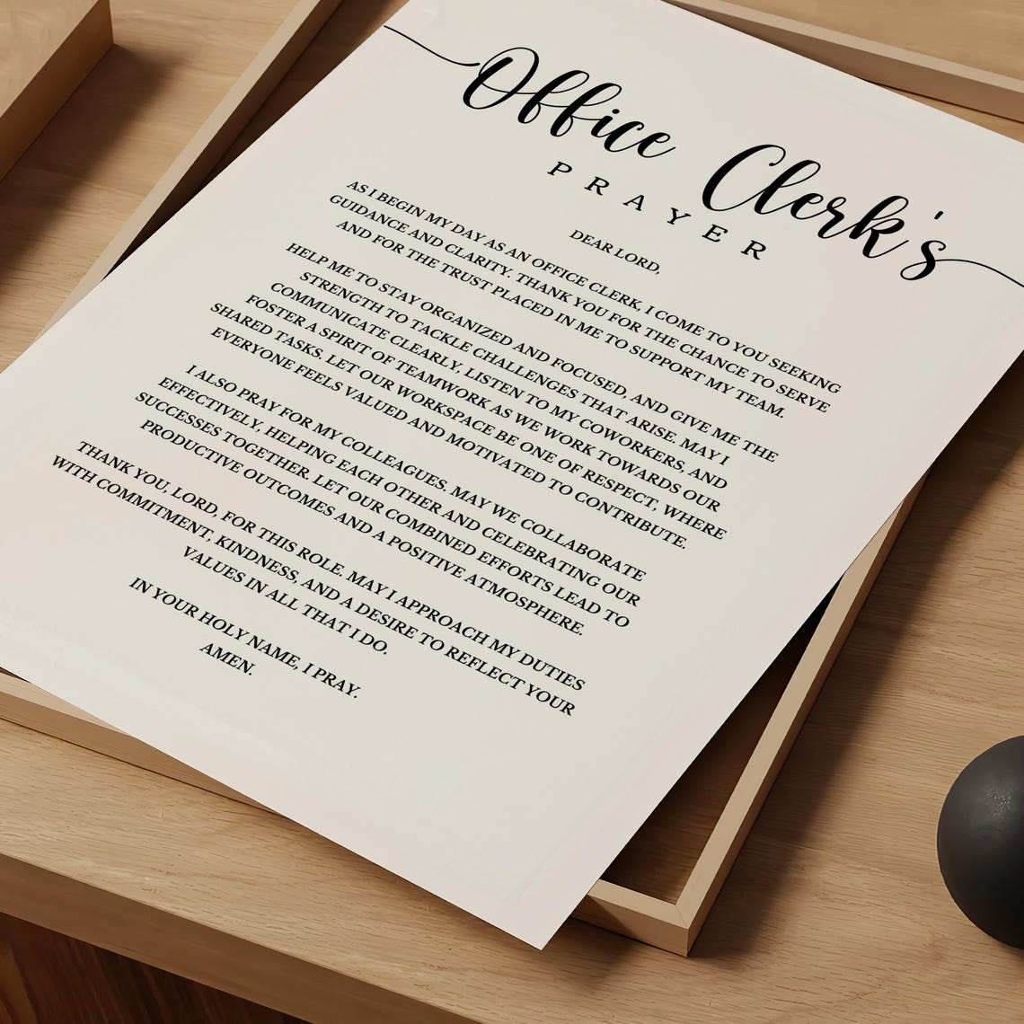 Office Clerk's Prayer Gift for Administrative Assistant Christian ...