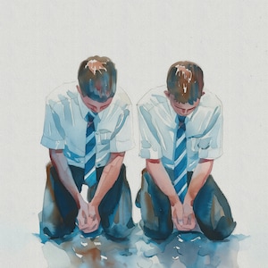 LDS Missionaries Art LDS Art Missionary Praying Latter Day Saints Art ...